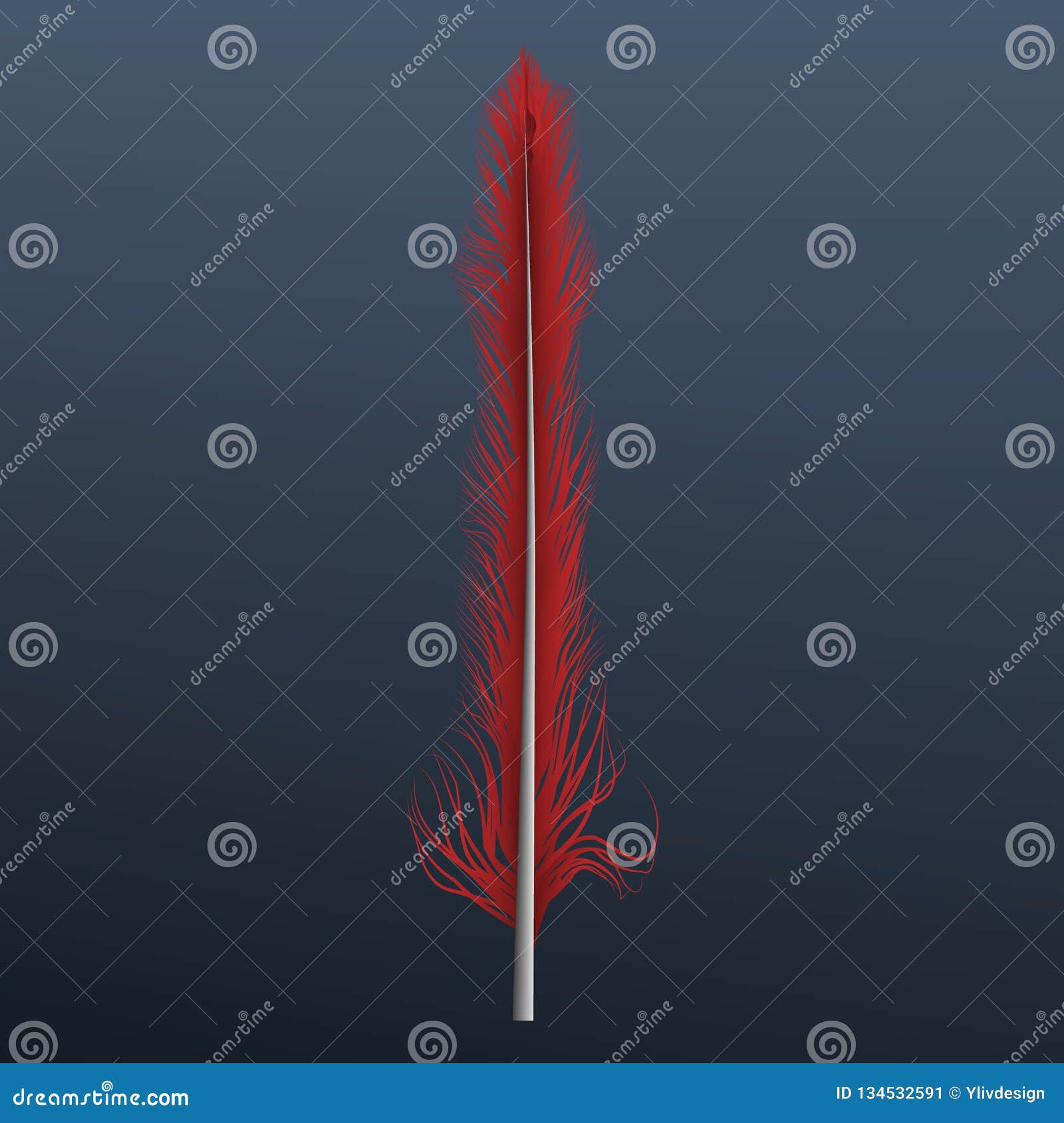 Red Feather Icon, Realistic Style Stock Vector - Illustration of ...
