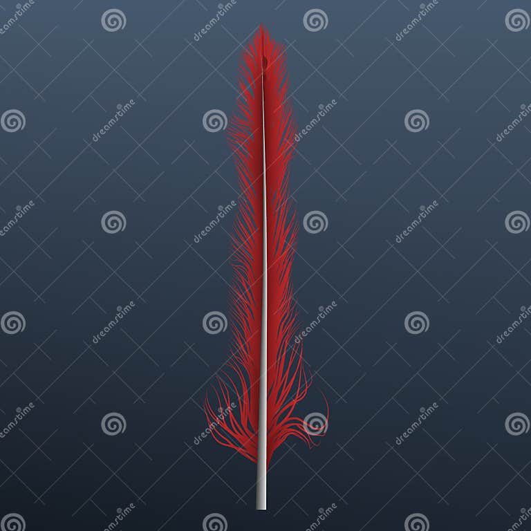 Red Feather Icon, Realistic Style Stock Vector - Illustration of ...