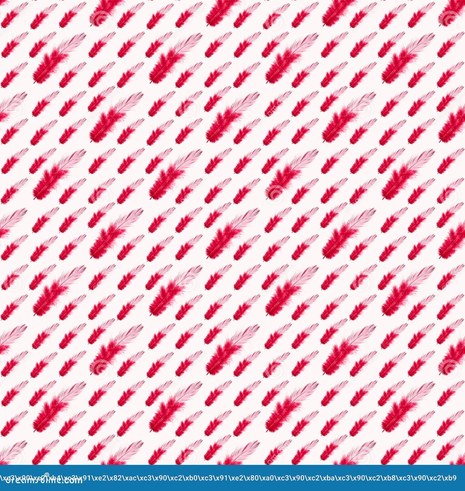 Red Feather Seamless Pattern on White Background Stock Image - Image of ...