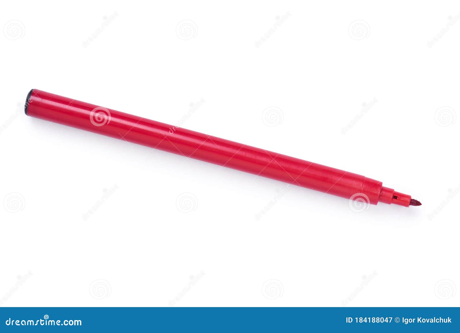 Red felt pen stock image. Image of marker, isolated - 184188047