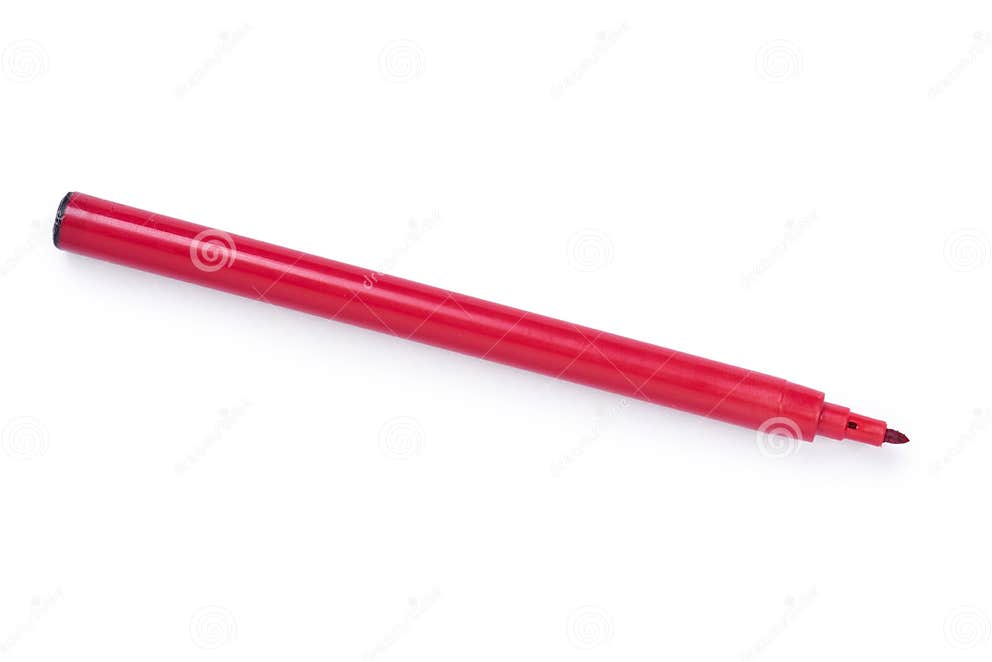 Red felt pen stock image. Image of marker, isolated - 184188047