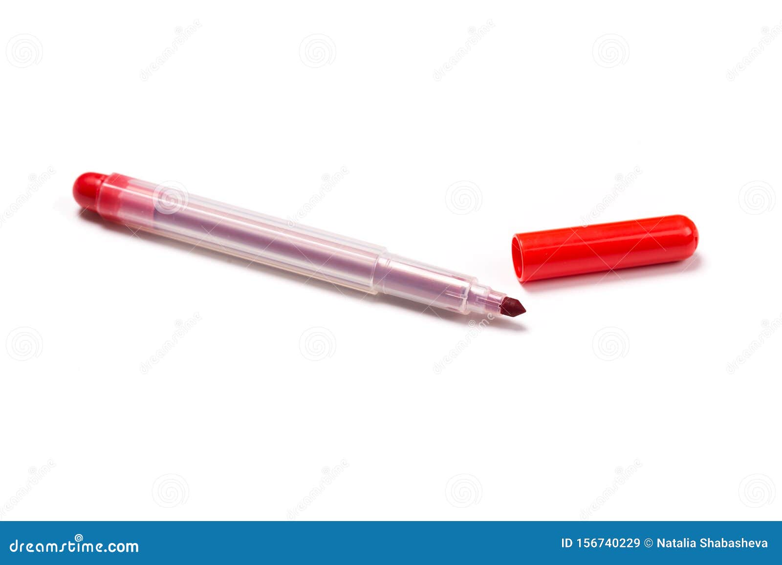 Red Open Marker on a White Background Stock Image - Image of preschool ...