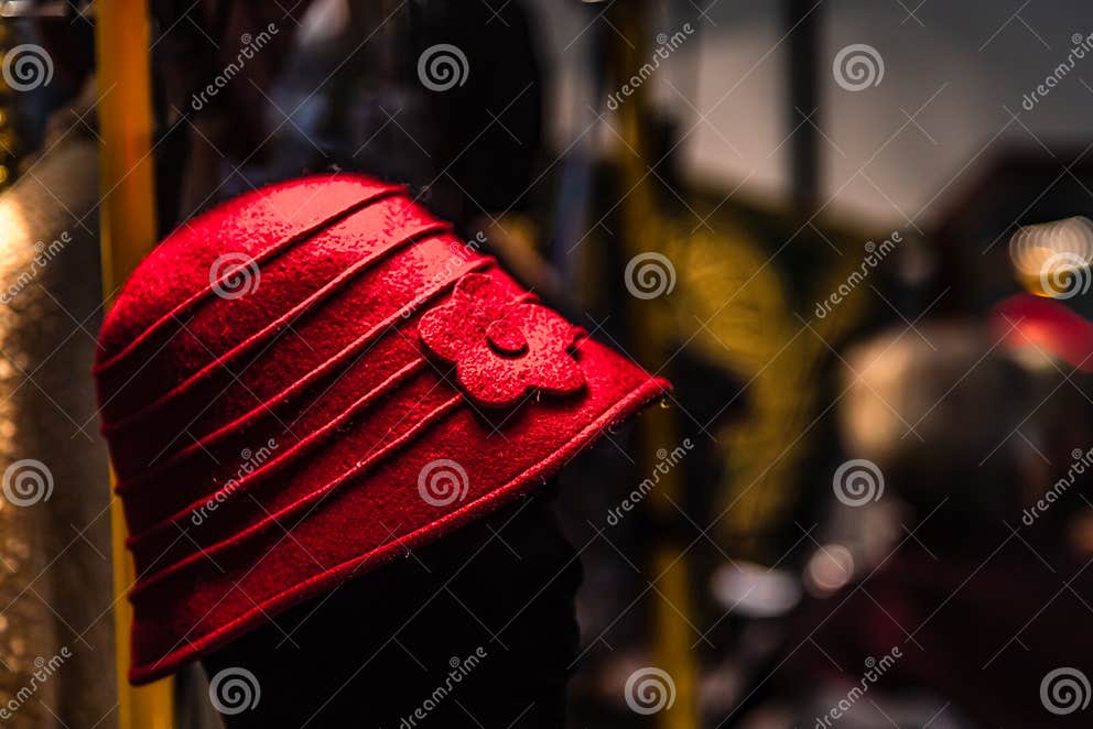 Red female cap stock image. Image of dummy, fabric, female - 138633007