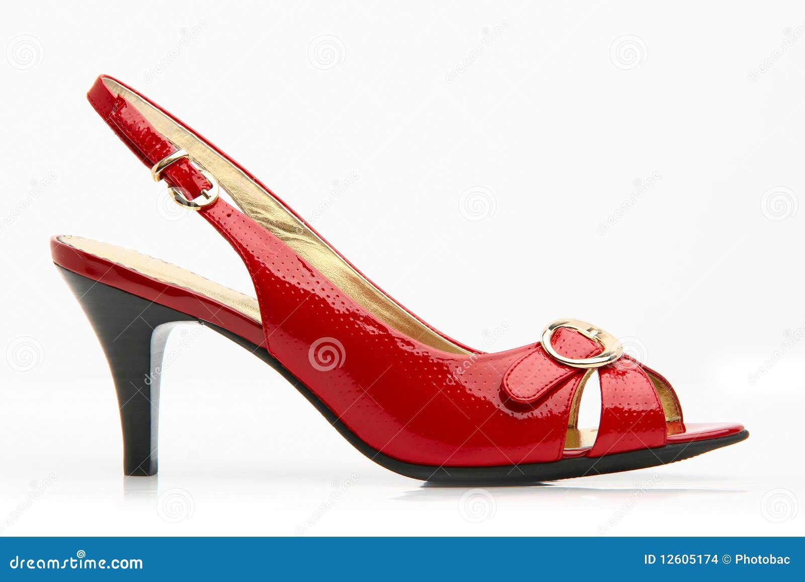 Red Female Shoes with a Buckle Stock Photo - Image of modern, sexual ...