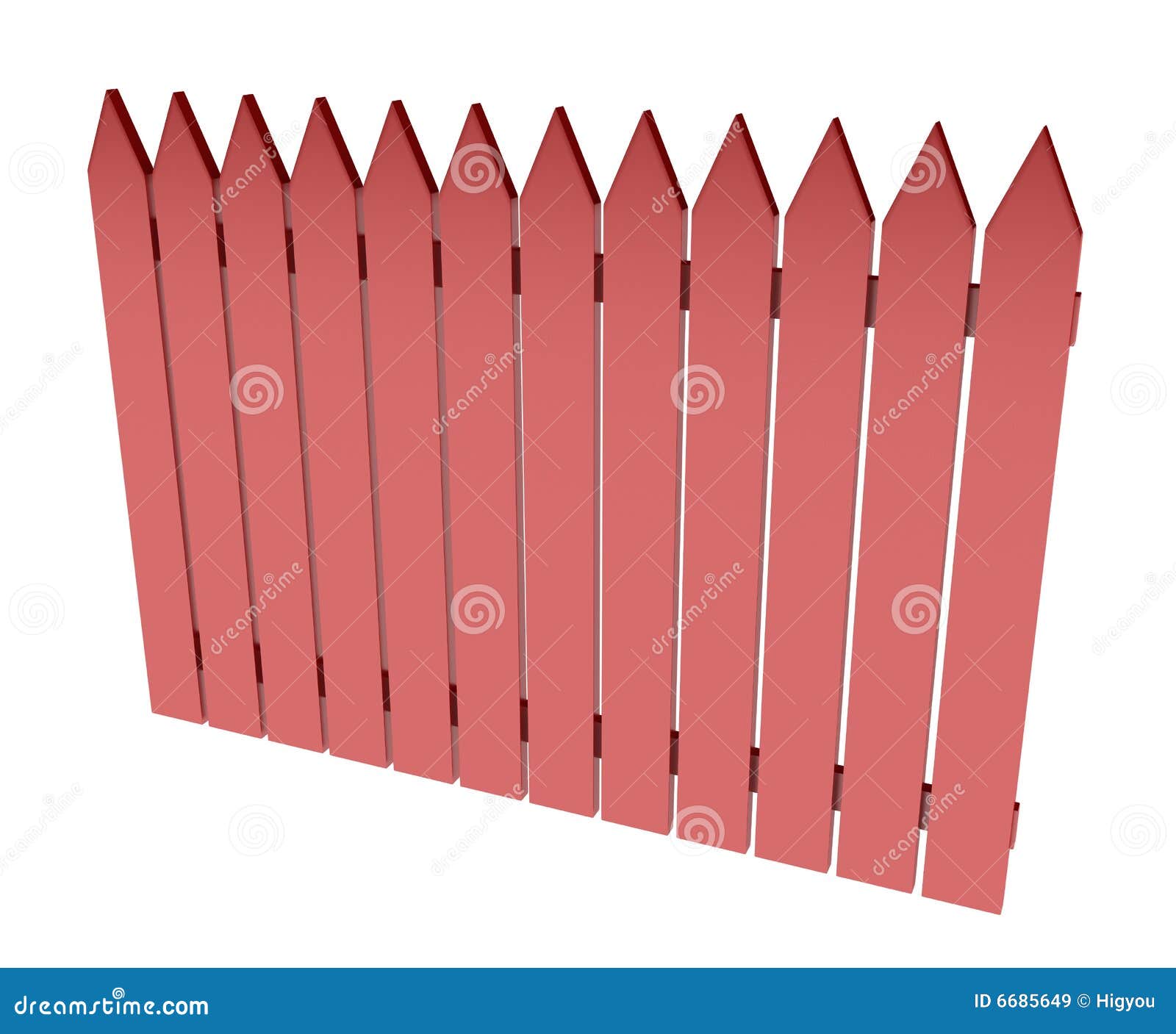 Red Fence stock illustration. Illustration of wall, rendering - 6685649