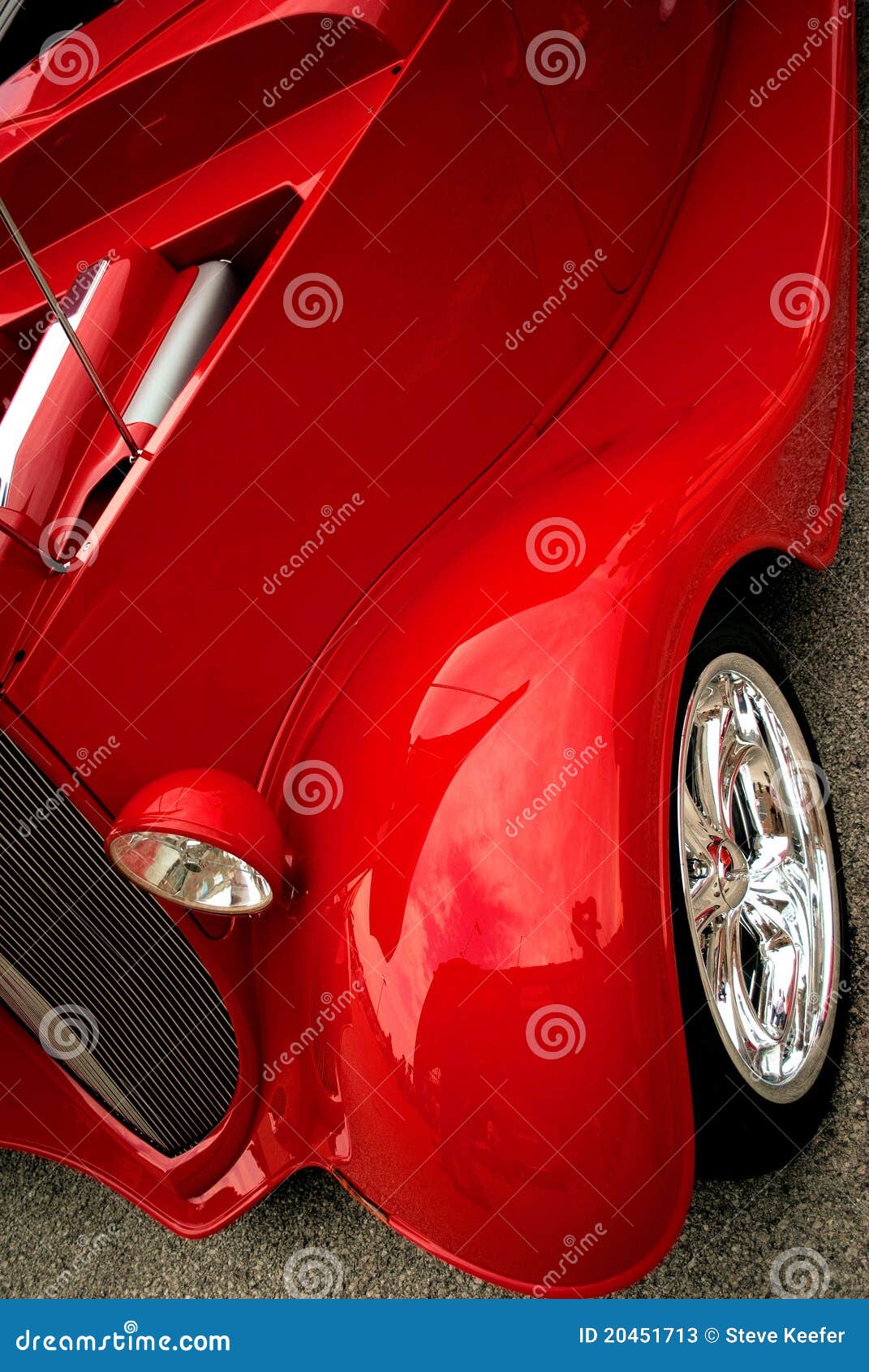 Red fender classic car stock image. Image of street, wheel - 20451713