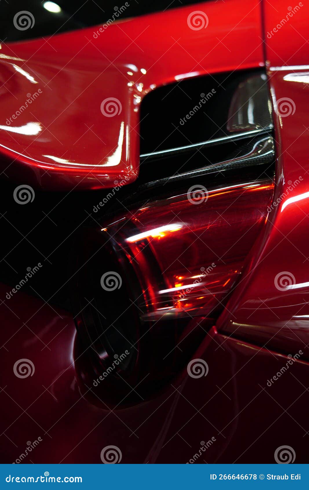 Red Ferrari backlight stock photo. Image of indoor, stoplight - 266646678