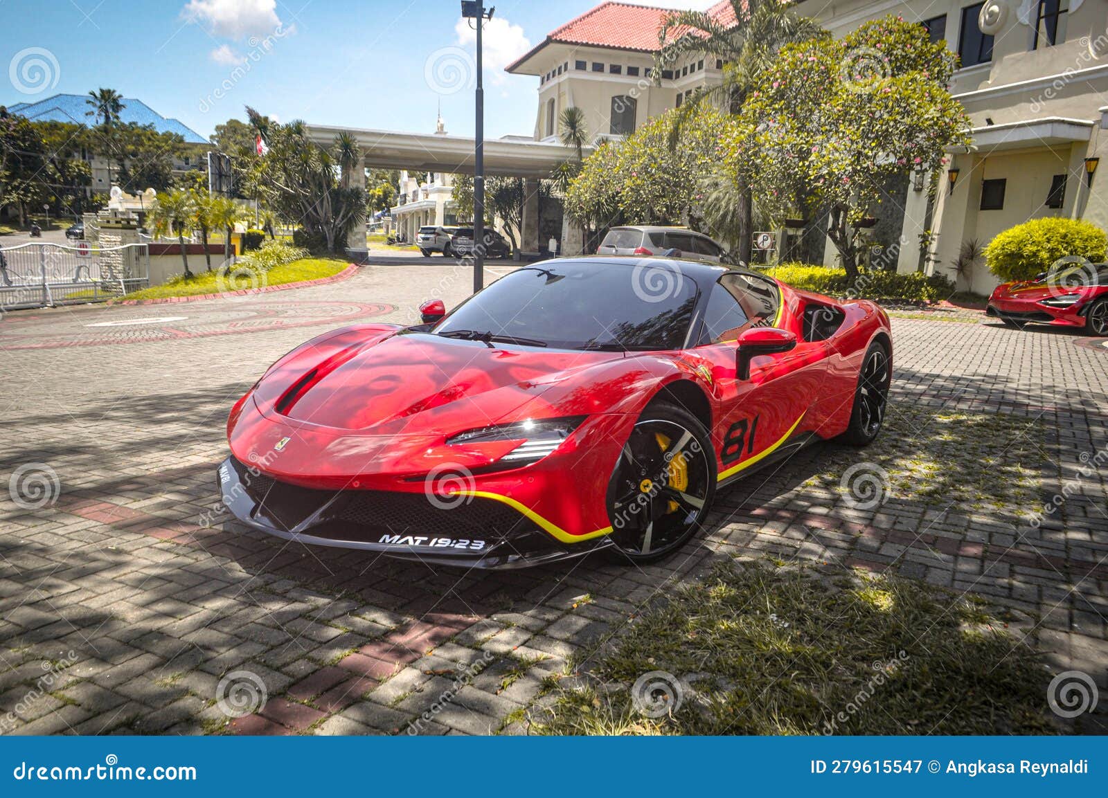 Ferrari SF90 Spider Detail, Gold Yellow Color Editorial Image ...