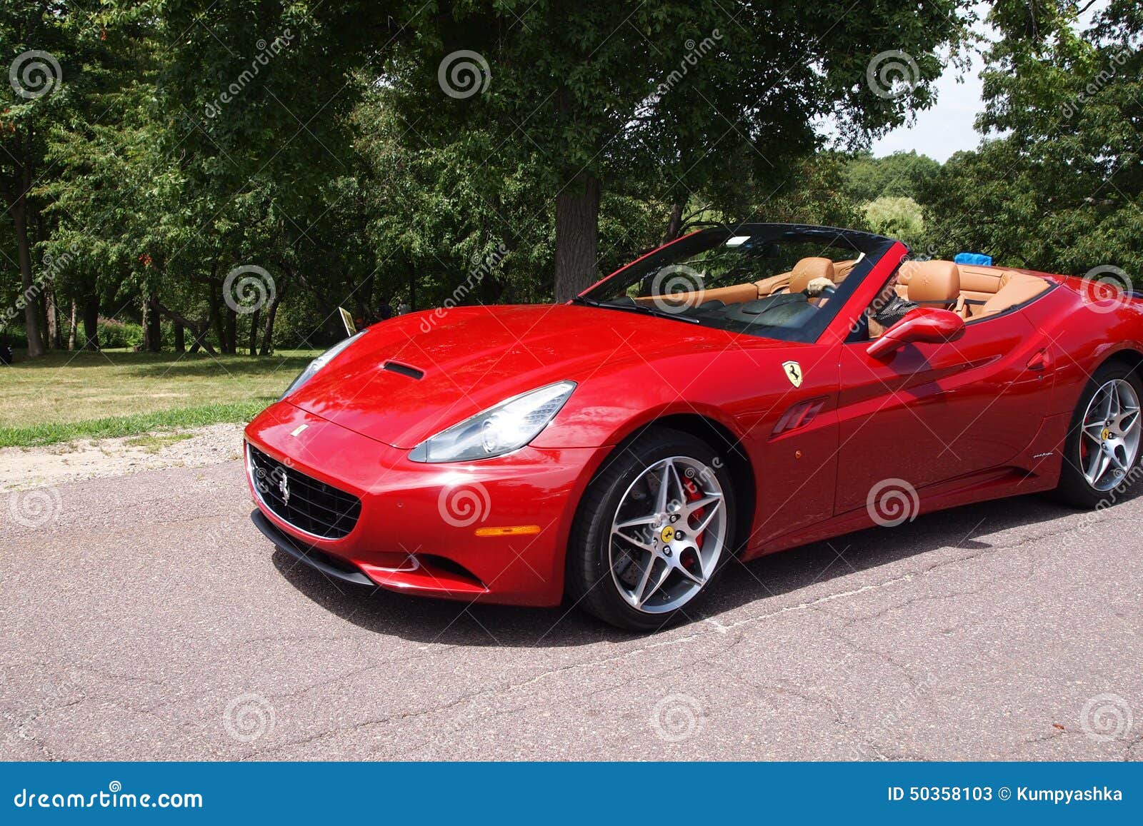 Red Ferrary on the road editorial stock photo. Image of sports - 50358103