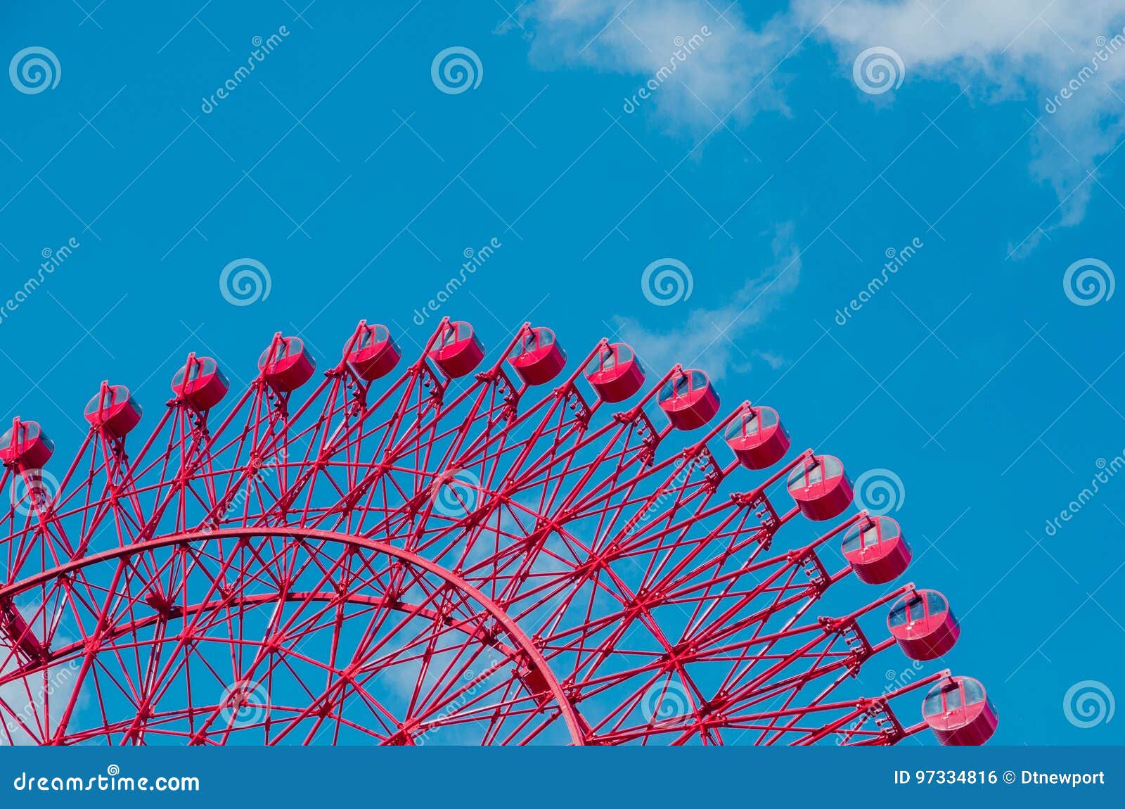 Red Ferris Wheel Against a Blue Sky Stock Photo - Image of wheel ...