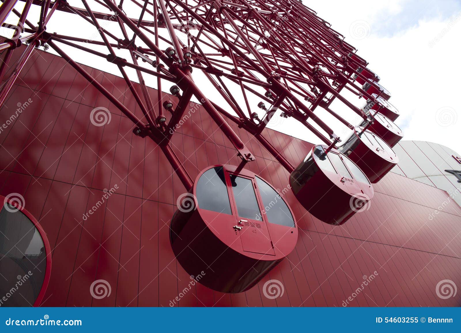 Red Ferris wheel stock image. Image of japan, architecture - 54603255