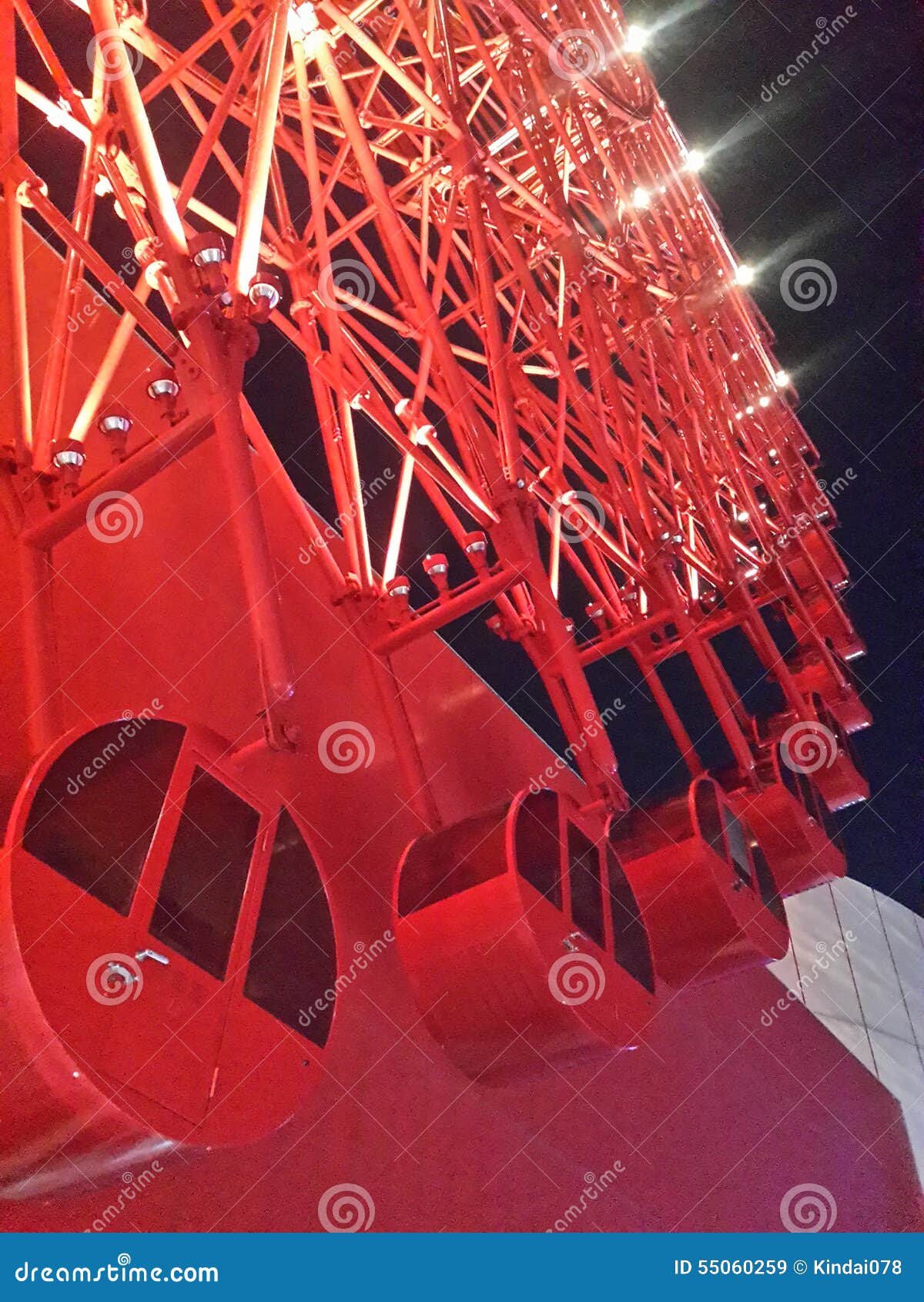 Red Ferris Wheel stock image. Image of circle, ferris - 55060259