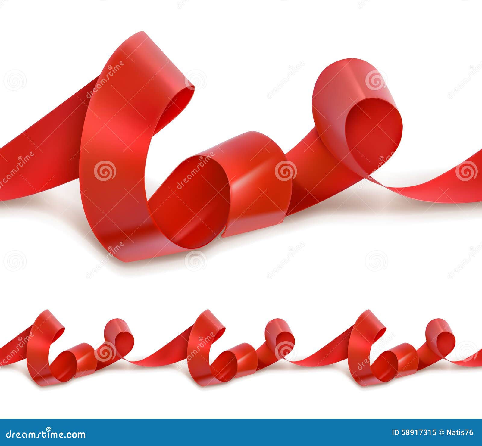 Red festive ribbon stock vector. Illustration of decor - 58917315