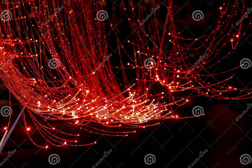 Red Fiber Optic Cable stock image. Image of speed, transfer - 36747781