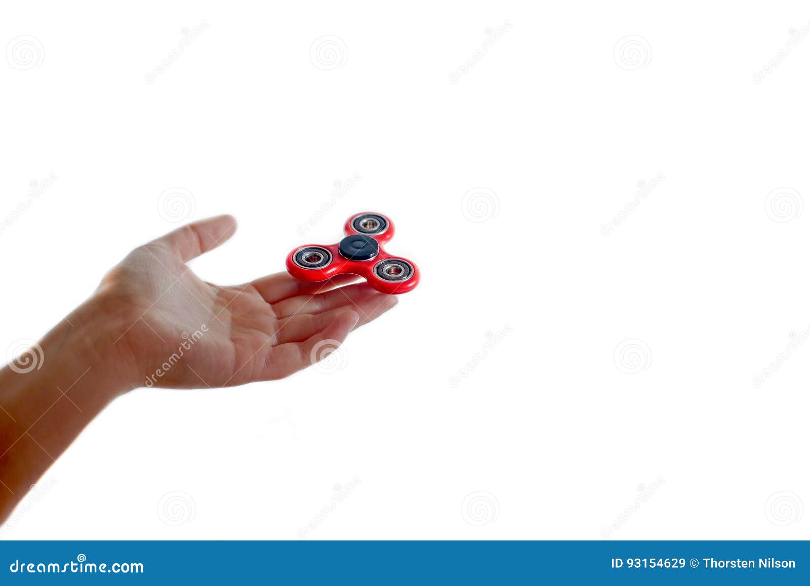 Red Fidget Spinner in Action Editorial Stock Image - Image of product ...