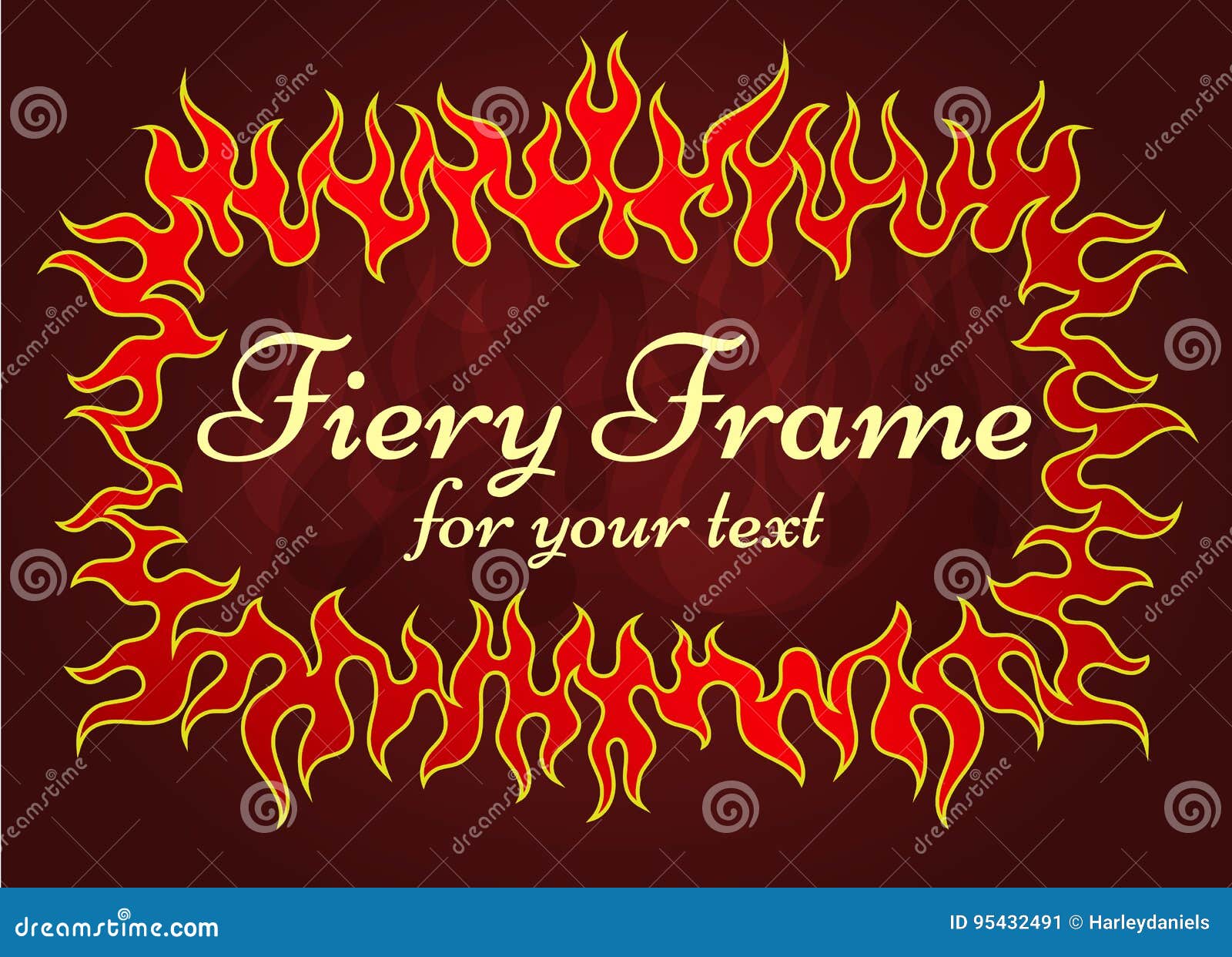 Red fiery frame stock vector. Illustration of classic - 95432491