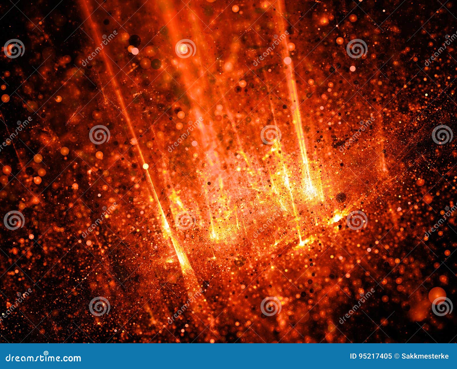 Red Fiery Glowing Big Data Fractal Stock Illustration - Illustration of ...