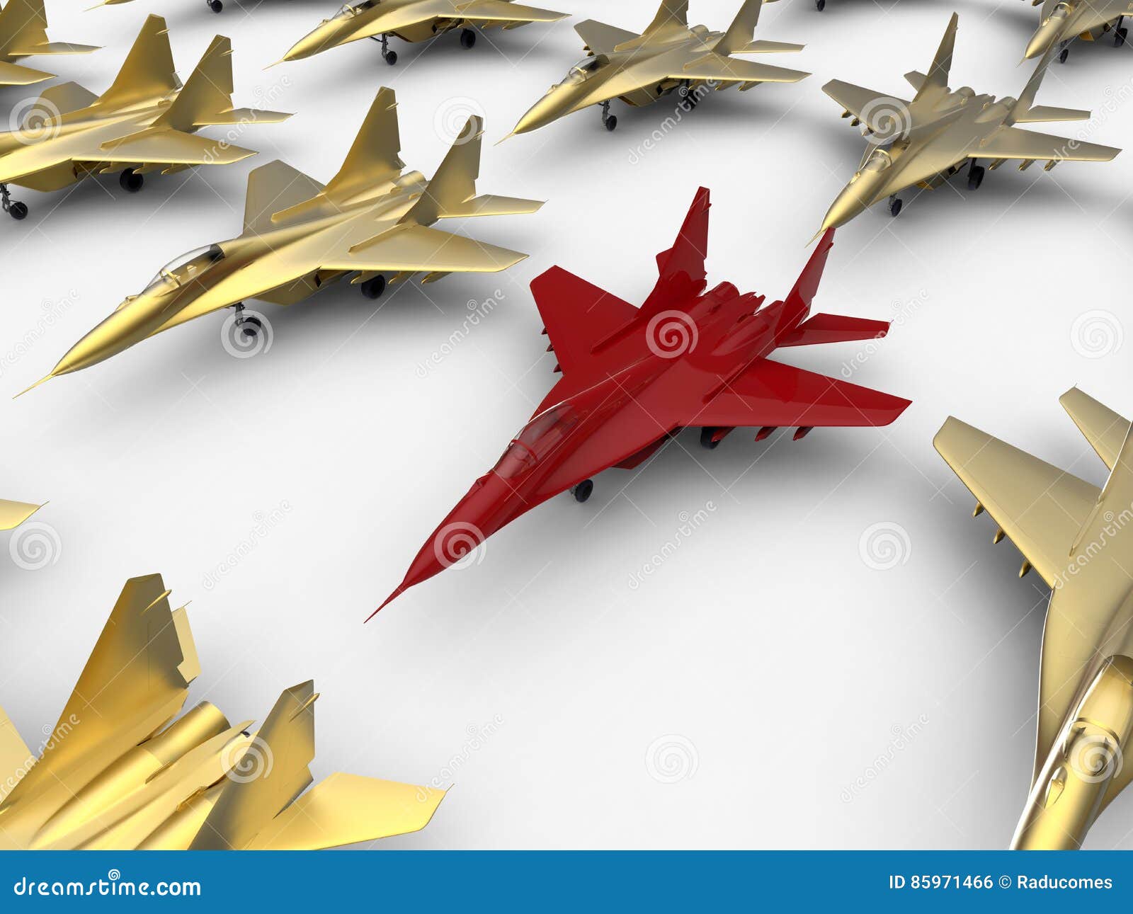 Red Fighter Jet in the Group Stock Illustration - Illustration of ...