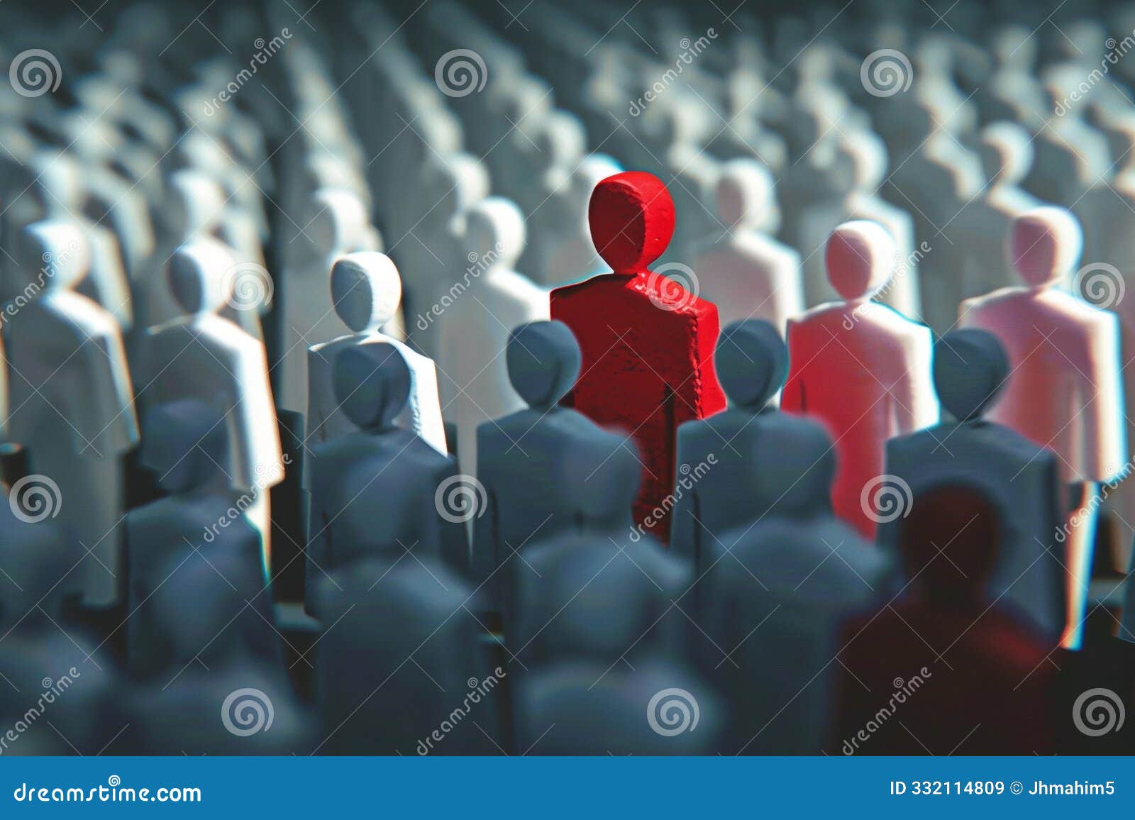 A Red Figure At The Forefront Of A White Figure Formation Depicting ...