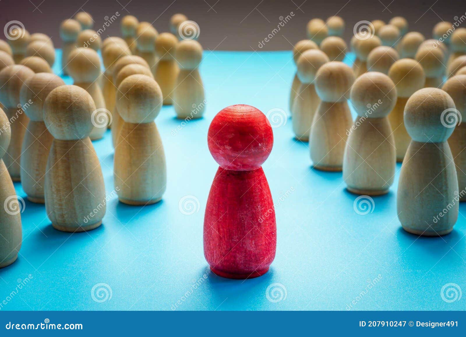 Red Figure Stand Out from the Crowd and Leader Concept. Stock Image ...