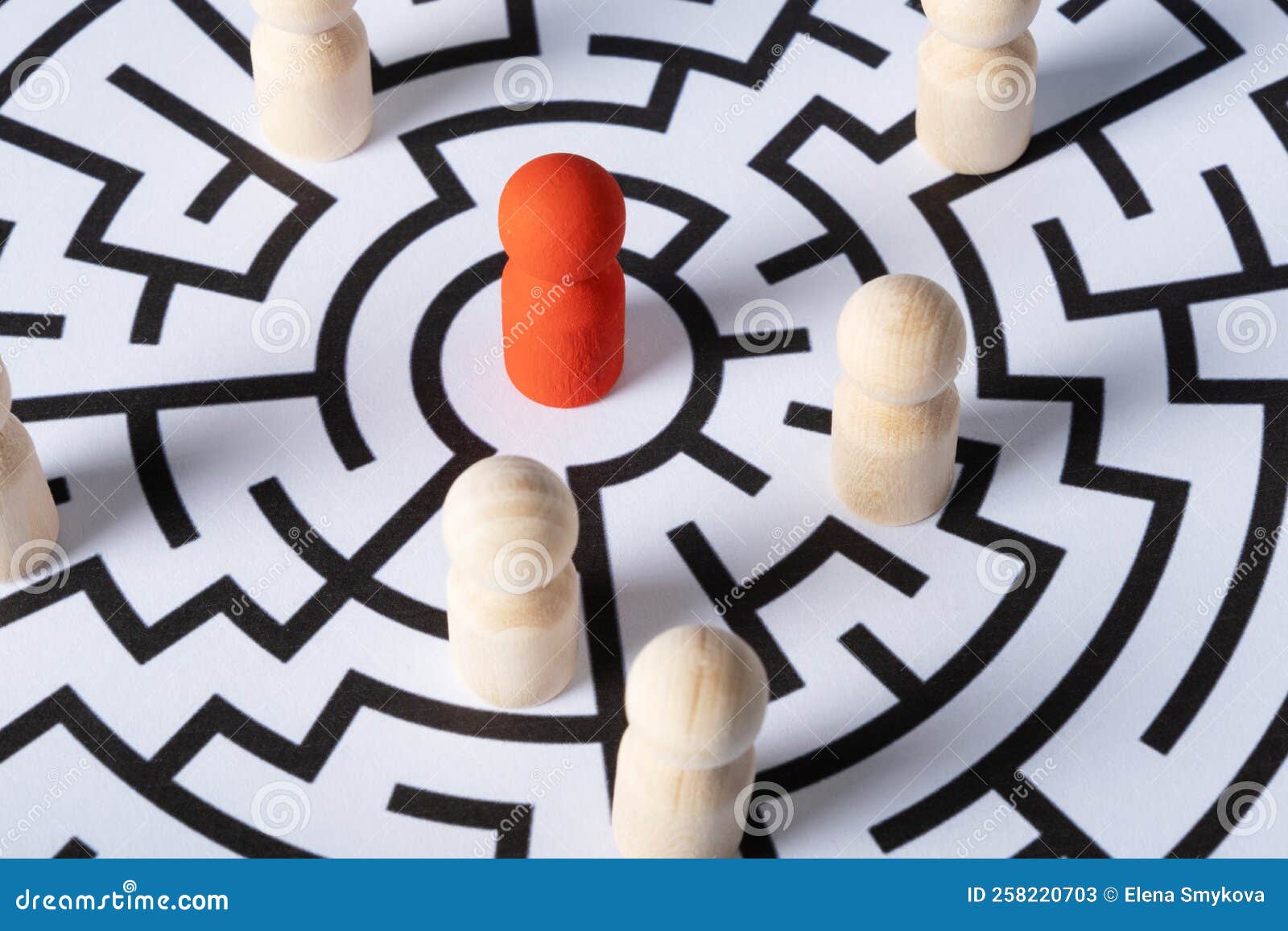 A Red Figure Stands in the Center of the Labyrinth before Choosing a ...