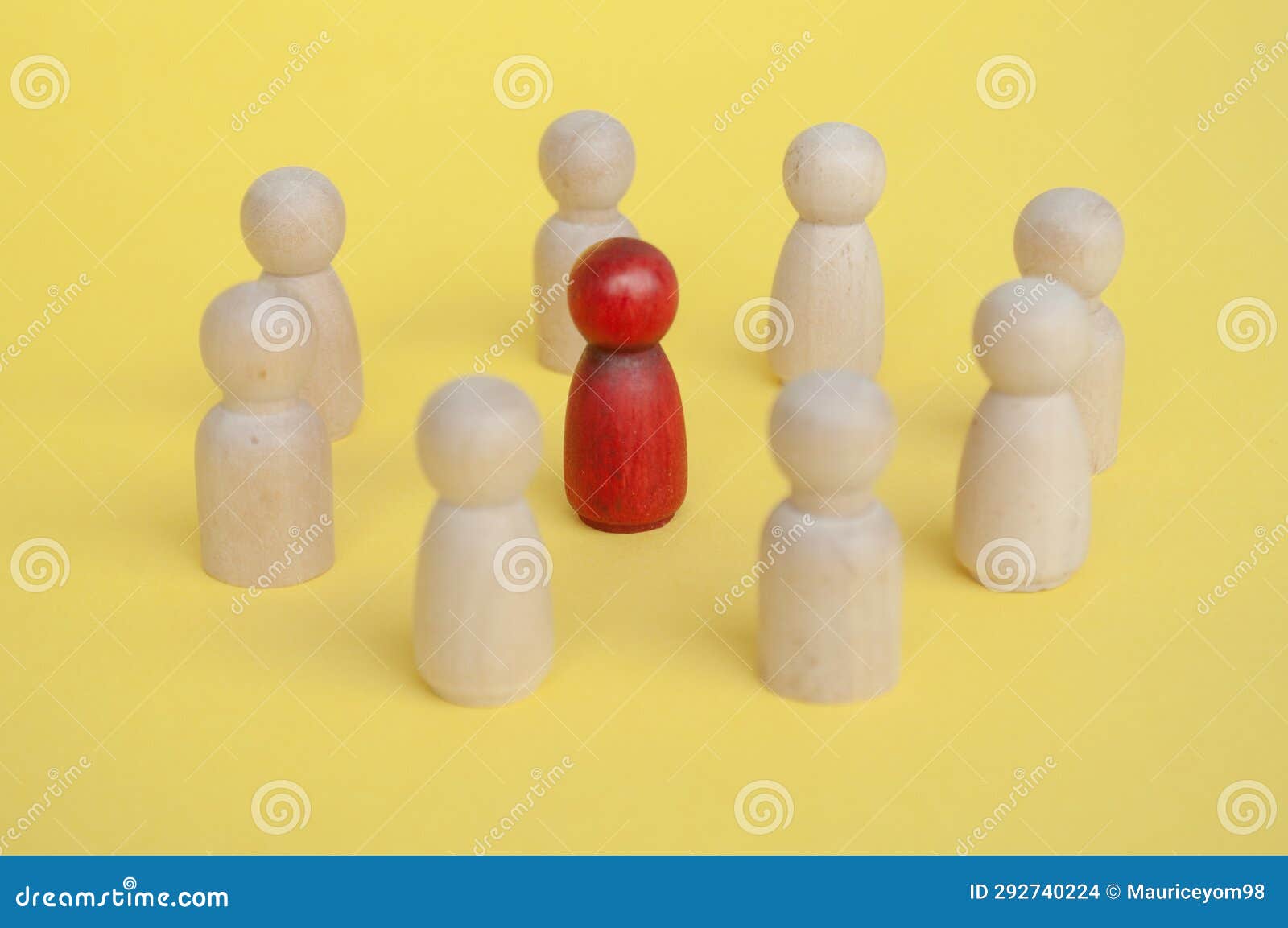 Red Figure Surrounded by Other Figure. Leaderships or Harassment ...