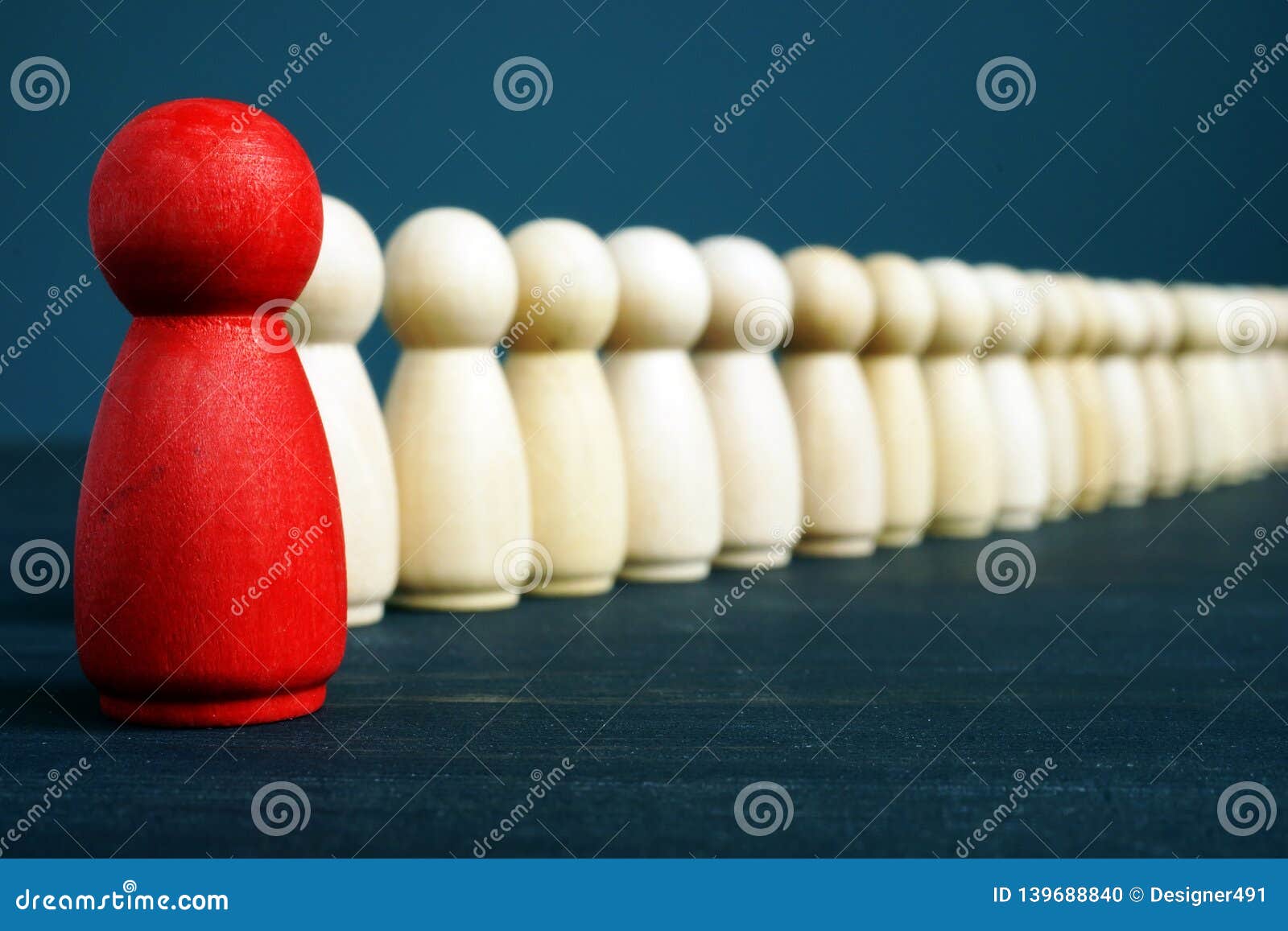 Red Figurine Stand Out from the Crowd. Difference and Unique. Stock ...