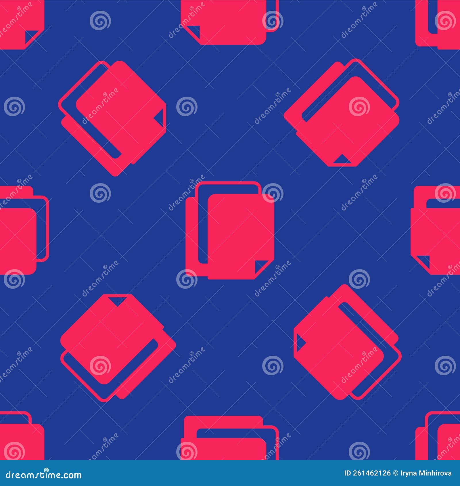 Red File Document Icon Isolated Seamless Pattern on Blue Background ...
