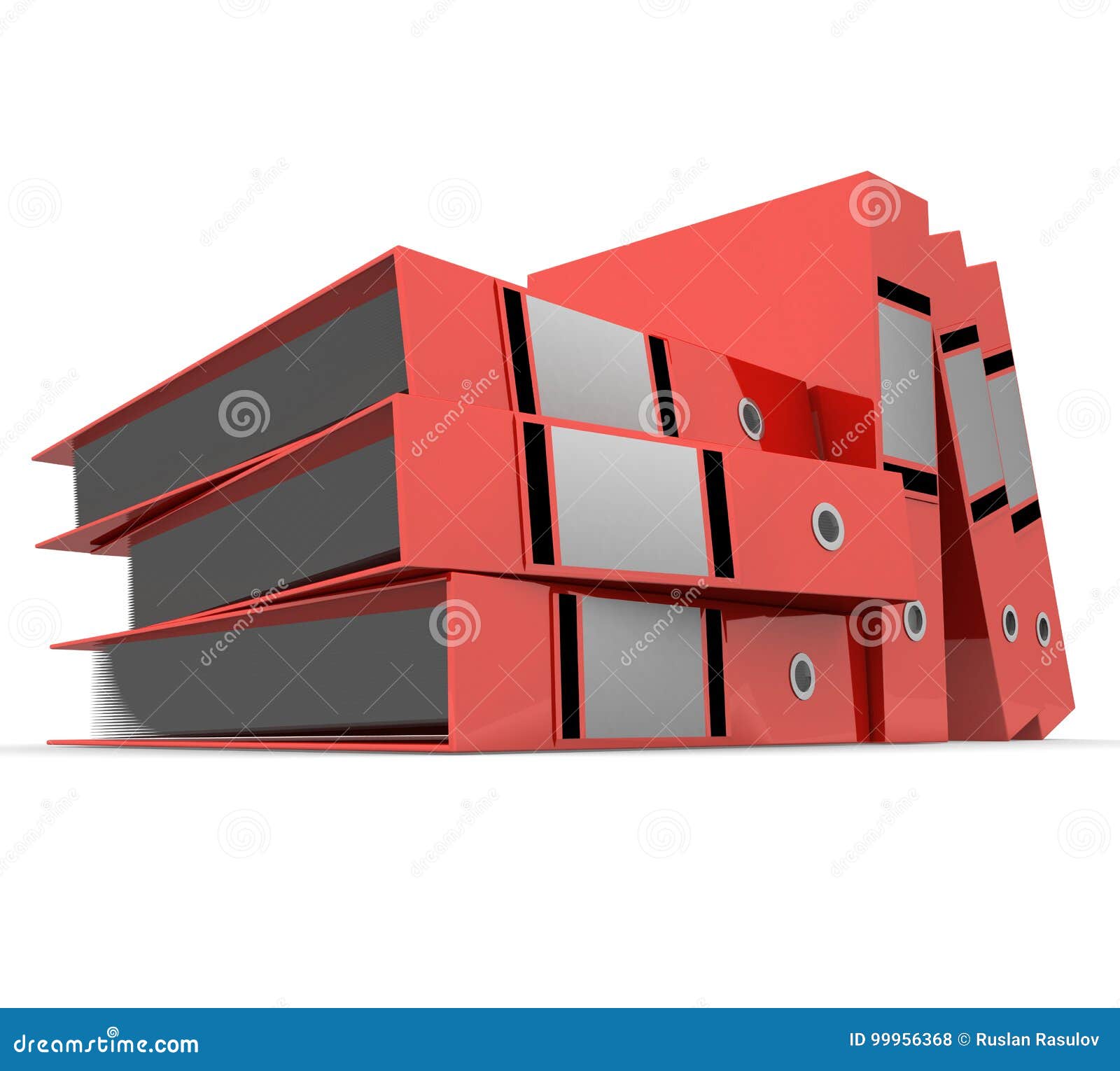 Red File Folder Isolated on White. Stock Illustration - Illustration of ...