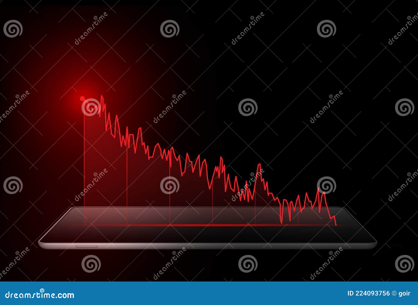 Red financial chart stock photo. Image of analyzing - 224093756