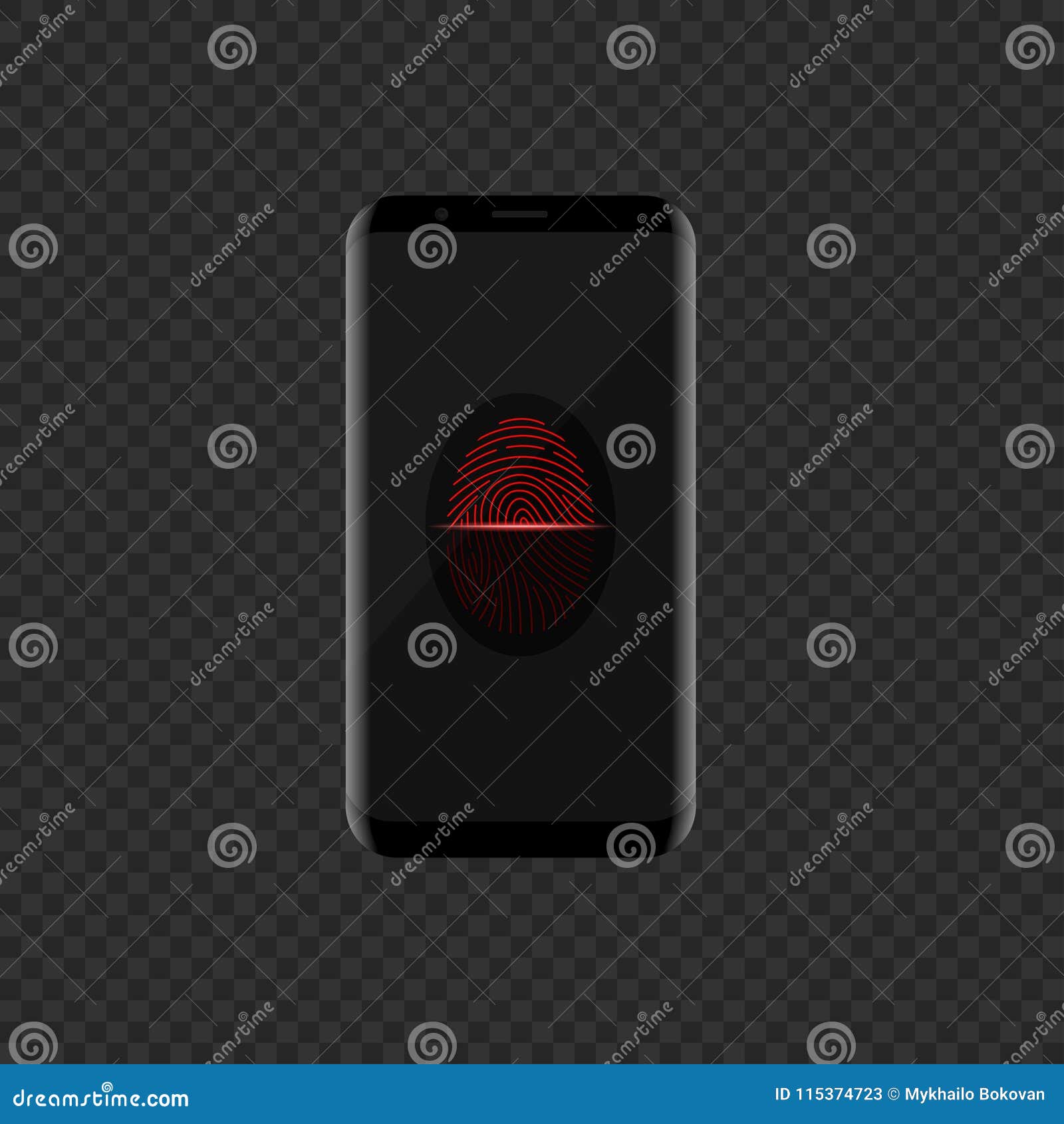 Fingerprint scan icon stock vector. Illustration of print - 115374723