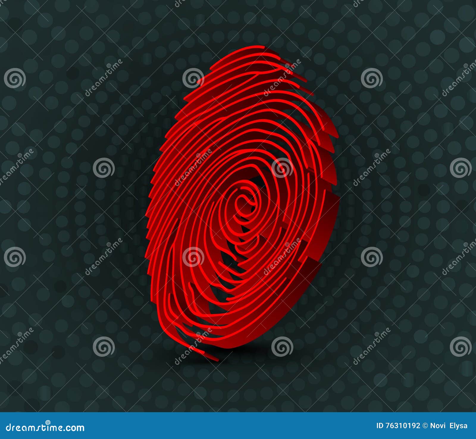Red Fingerprint Scanner. 3D Illustration Stock Vector - Illustration of ...