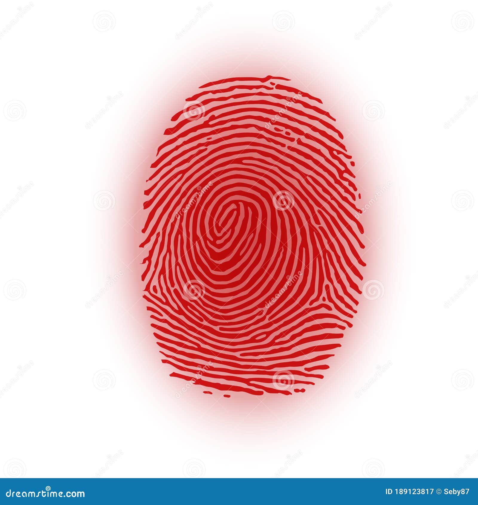 Red Fingerprint on White Background, Vector Illustration Stock Vector ...