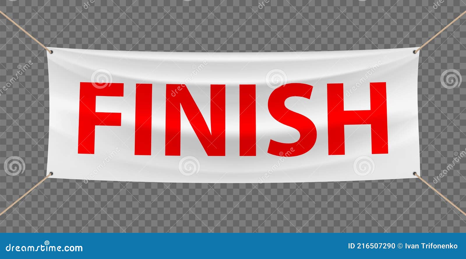 Red Finish Banner. Template Isolated on a Transparent Background Stock ...