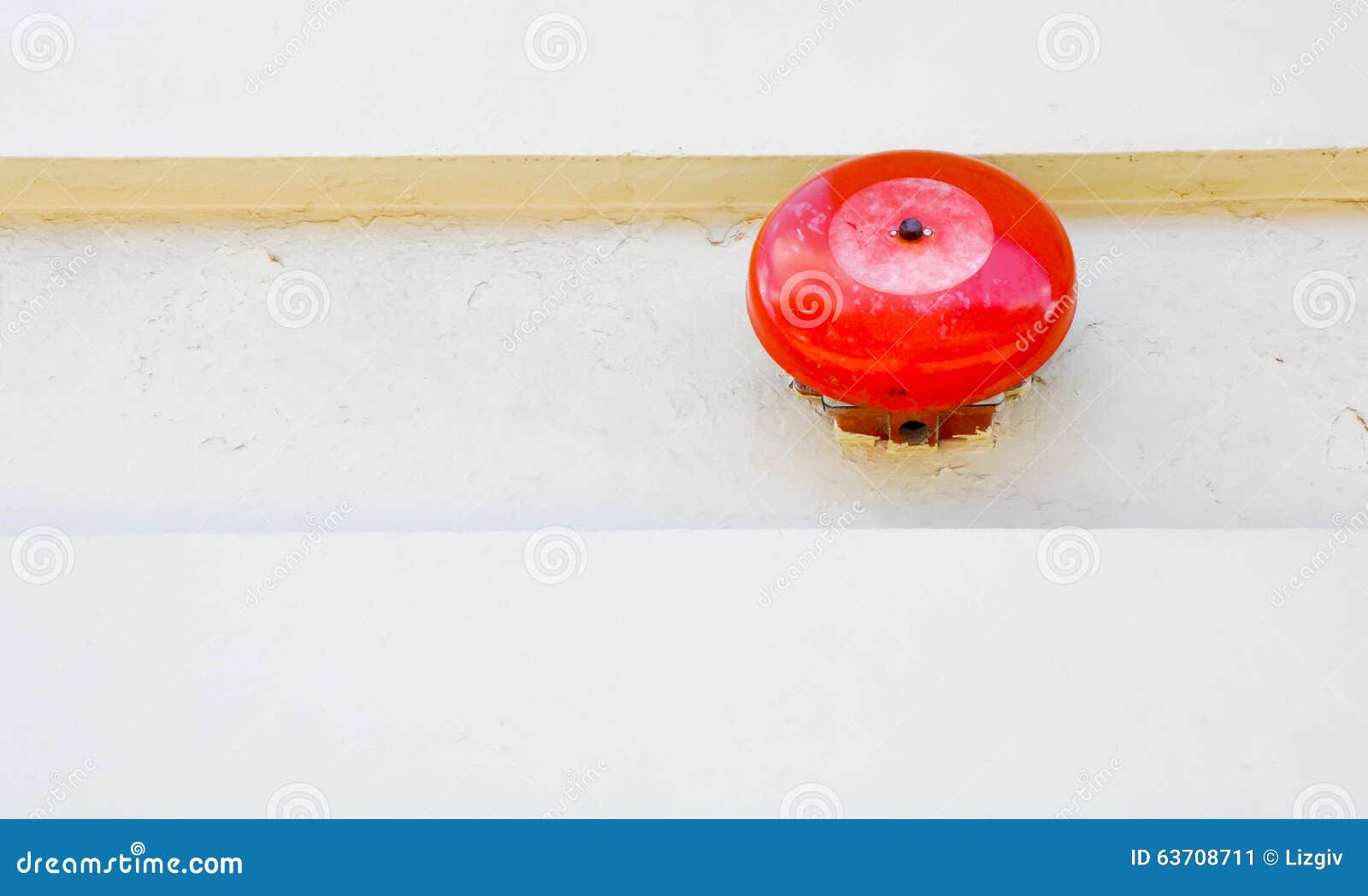 Red Fire Alarm Bell stock image. Image of safety, warning - 63708711