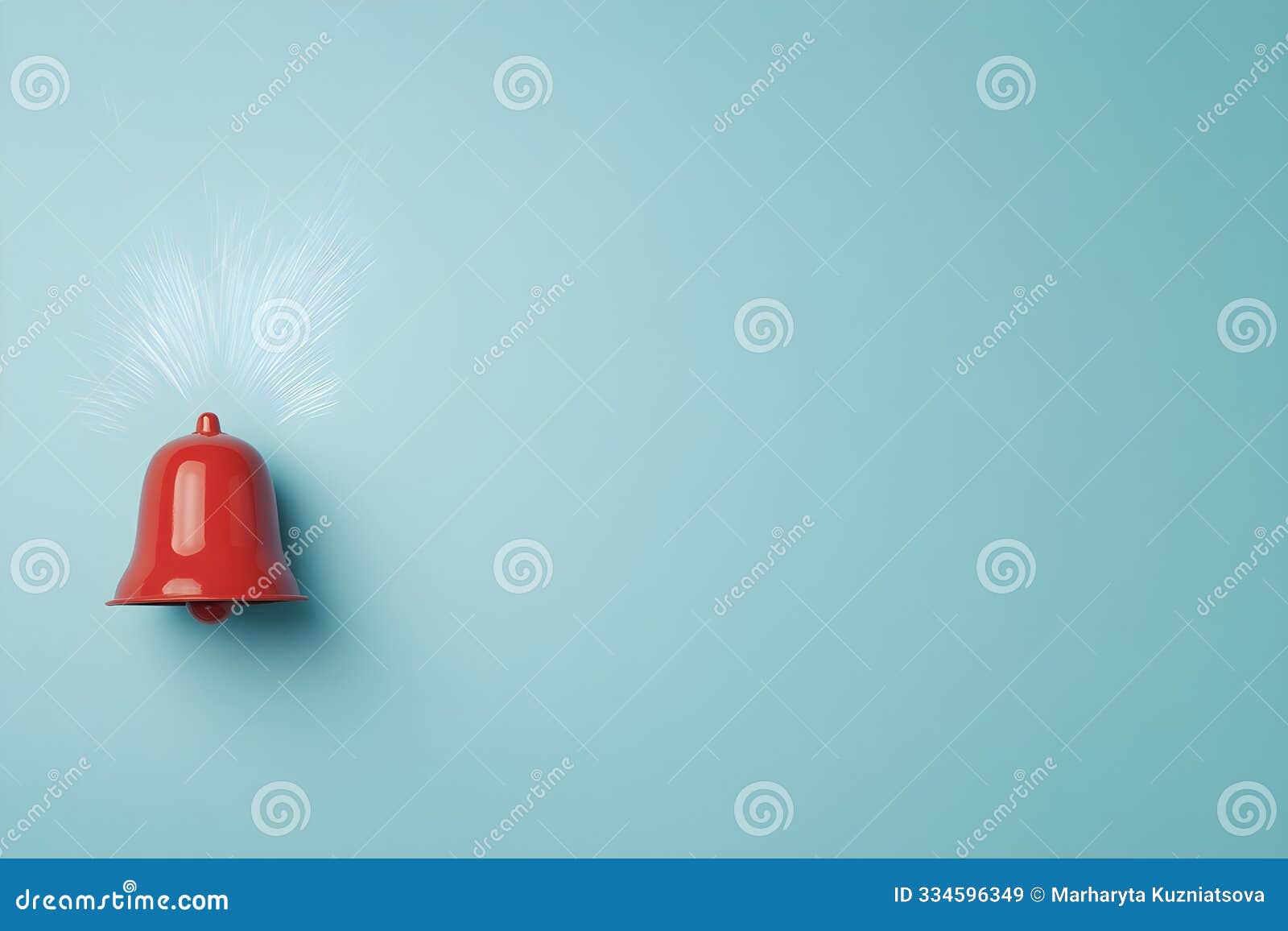 Red Fire Alarm Bell. Fire Alarm Detector on Blue Background with Copy ...