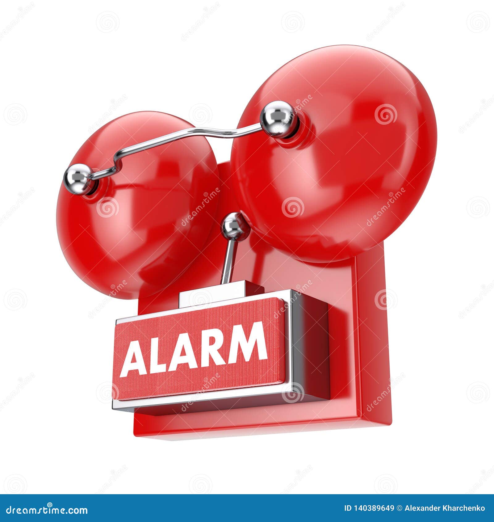 Red Fire Alarm Bell System. 3d Rendering Stock Illustration ...