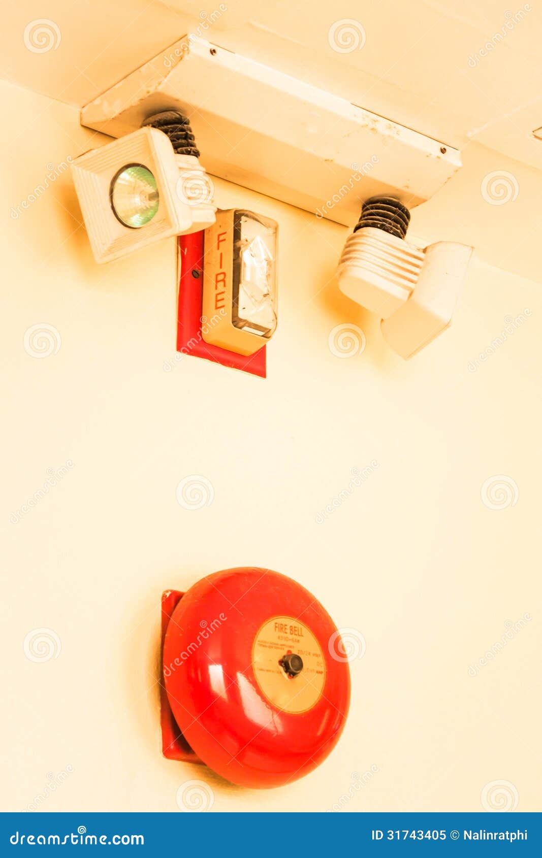 Red Fire Alarm Bell on Wall Stock Image - Image of signal, rescue: 31743405
