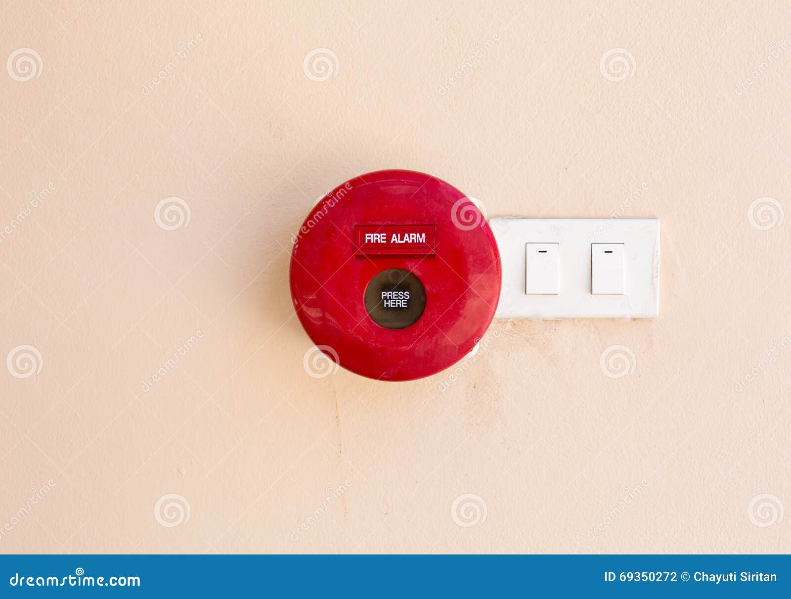 Red fire alarm stock photo. Image of prevention, system - 69350272