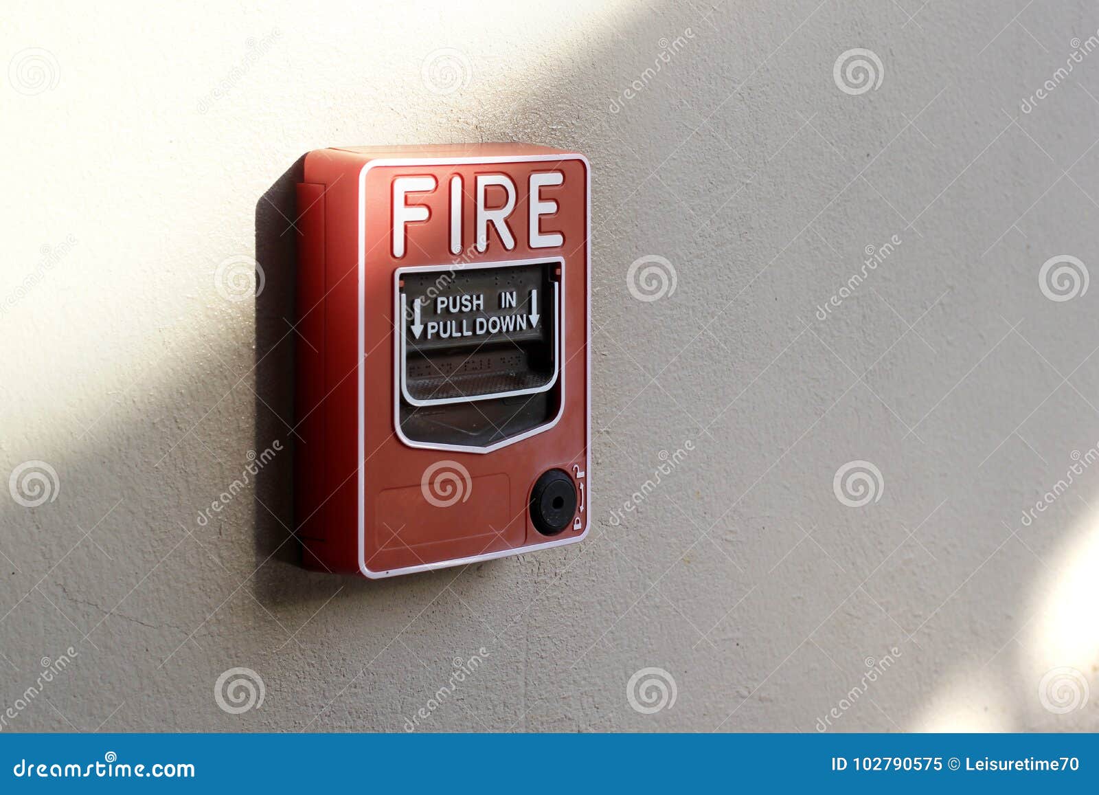Red fire alarm box stock image. Image of fire, pulling - 102790575