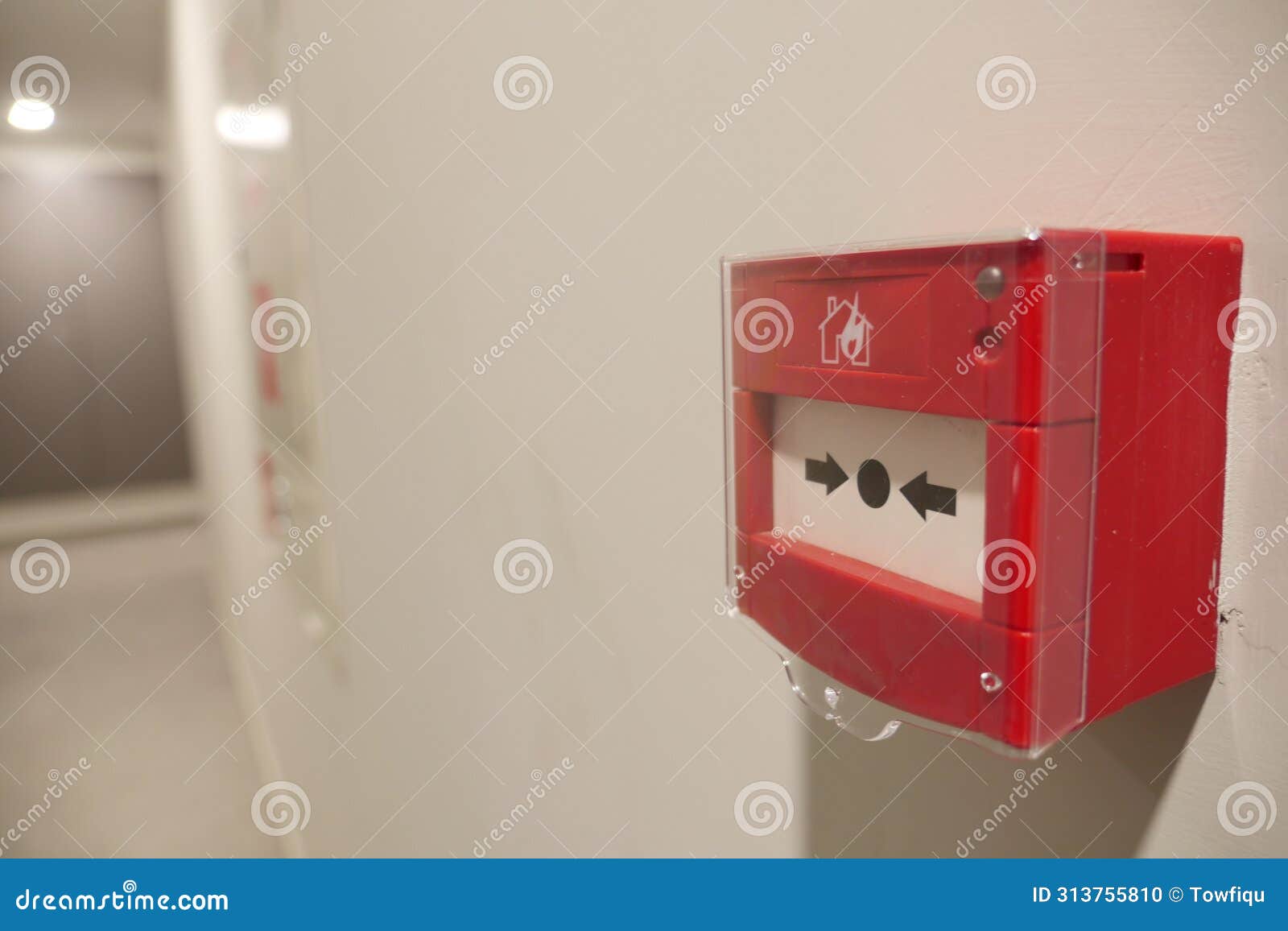 Red Fire Alarm Button on Wall , Stock Photo - Image of information ...