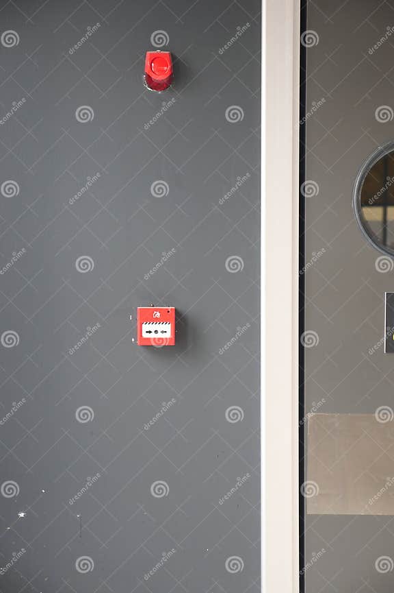 Red Fire Alarm Button on Wall , Stock Image - Image of emergency ...