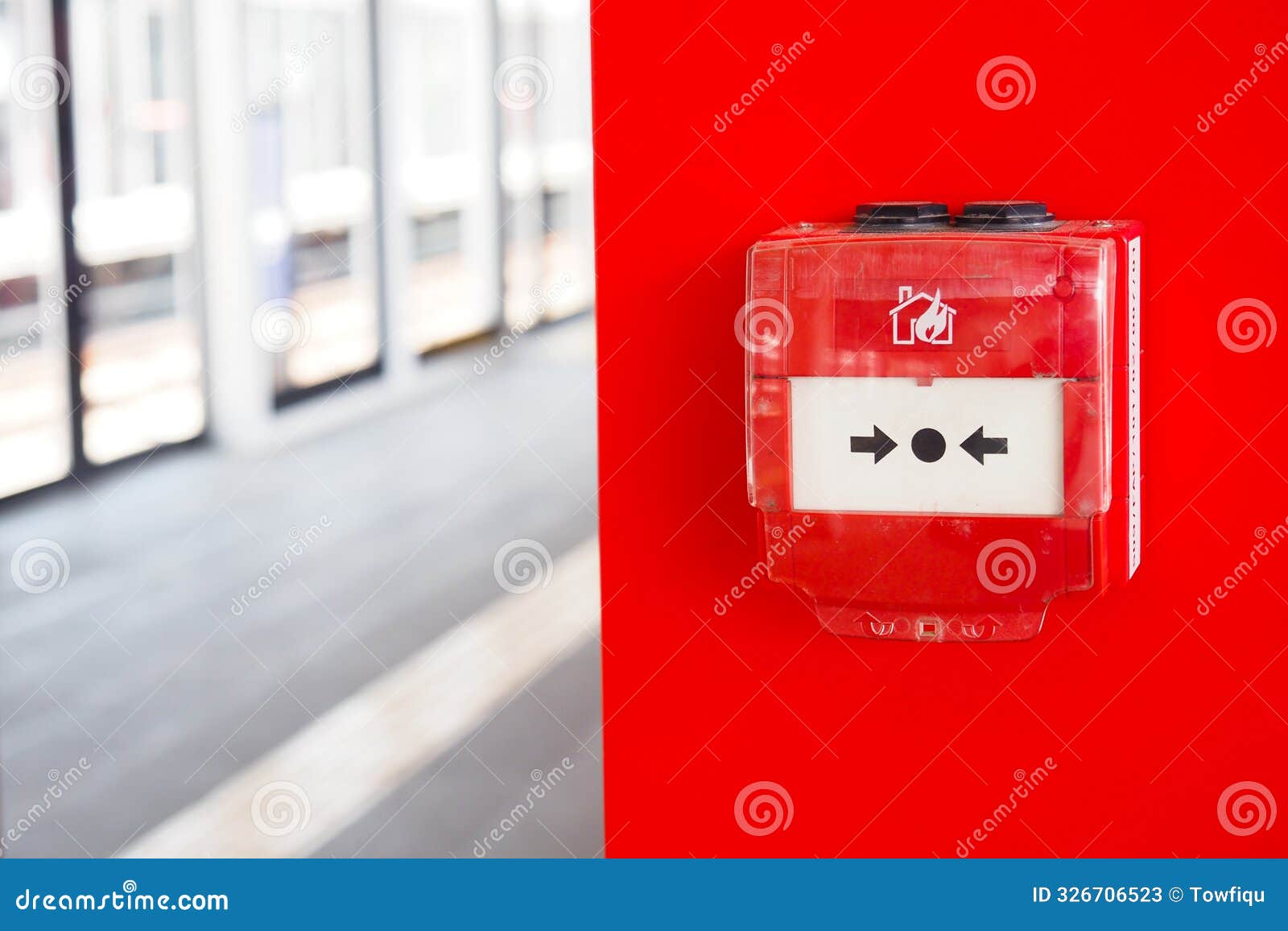 Red Fire Alarm Button on Wall , Stock Image - Image of safe, control ...