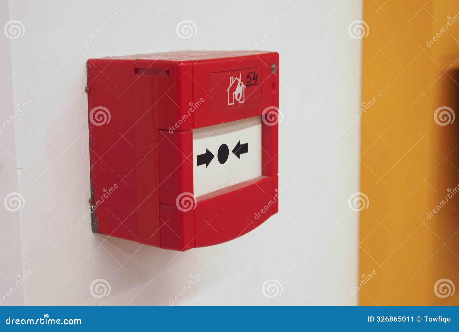 Red Fire Alarm Button on Wall , Stock Image - Image of control, rescue ...