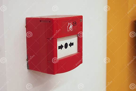 Red Fire Alarm Button on Wall , Stock Image - Image of control, rescue ...