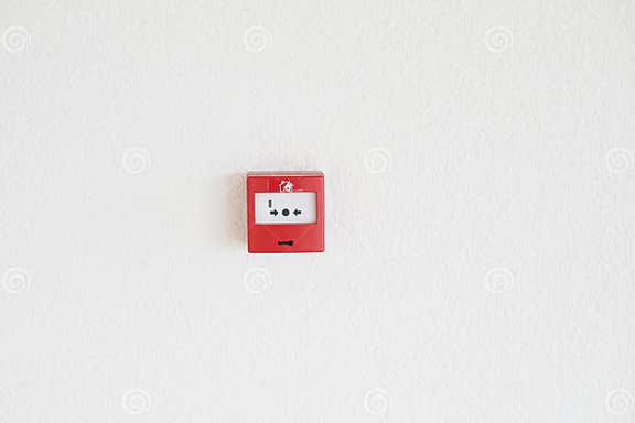 Red Fire Alarm Button on Wall , Stock Image - Image of push, break ...