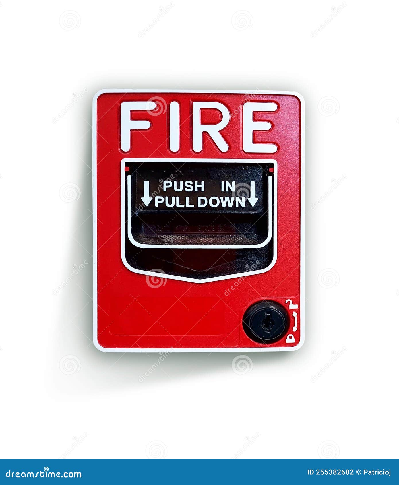Red Fire Alarm Object Isolated on White Background Stock Photo - Image ...