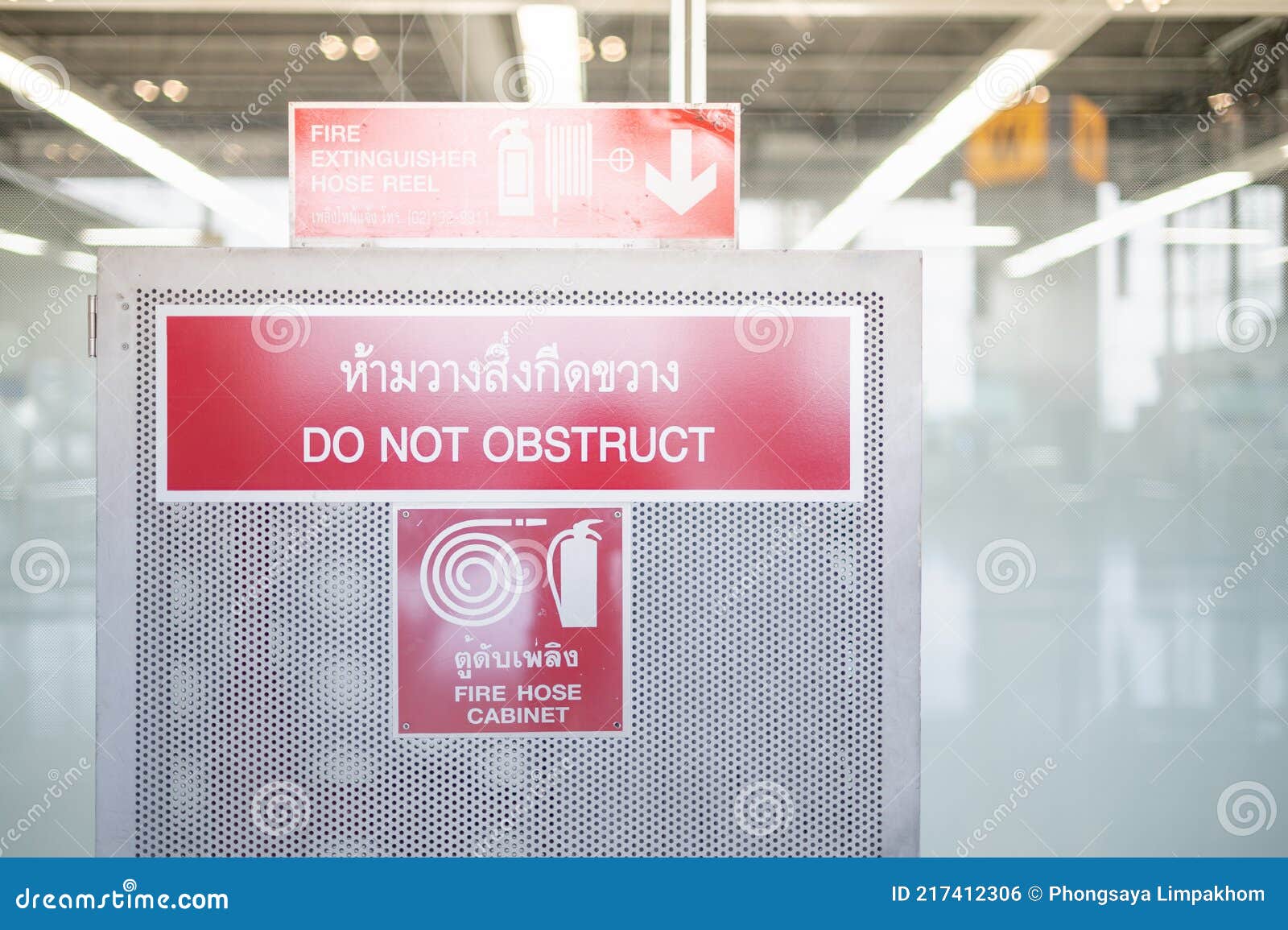 Red Fire Alarm Sign on the White Wall for Safety First and Sign for ...