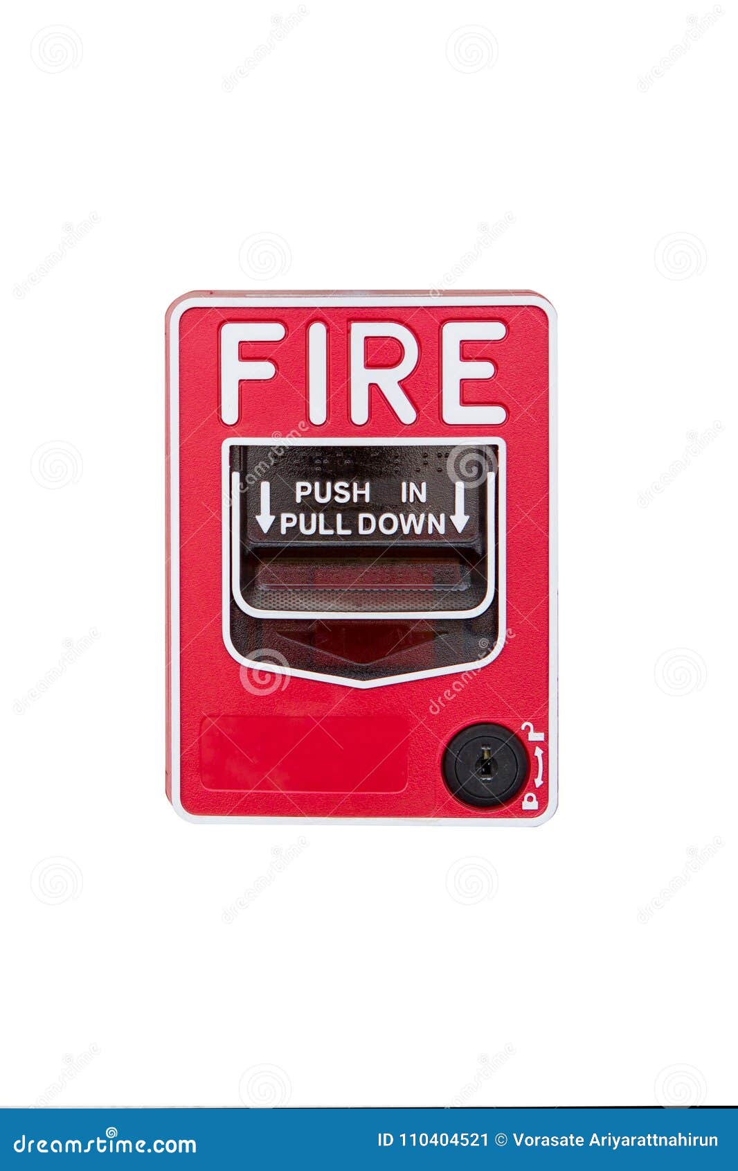 Fire Alarm Switch Isolated on White Background Stock Image - Image of ...