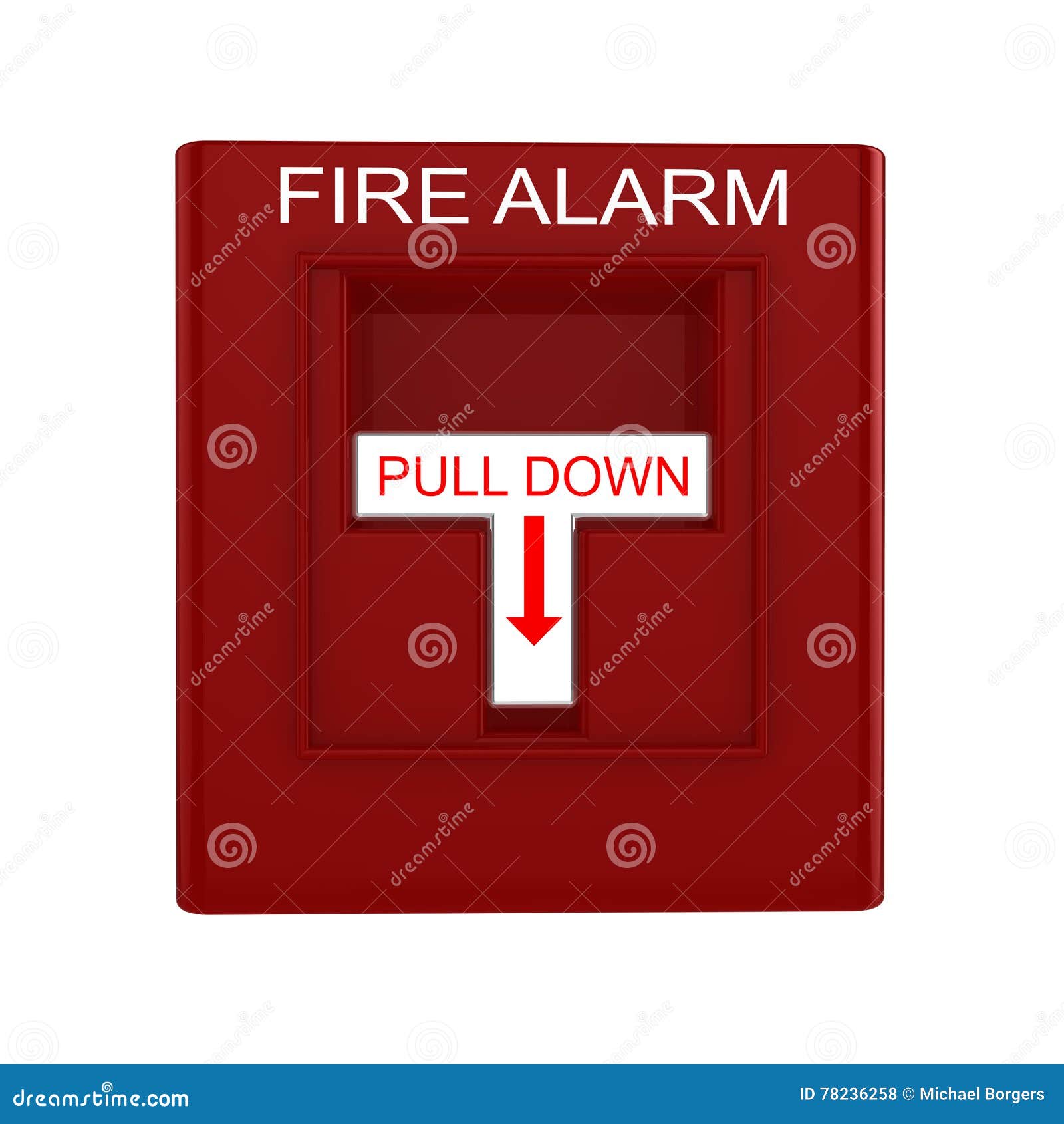 Red Fire Alarm Switch with Pull Down Lever Stock Illustration ...